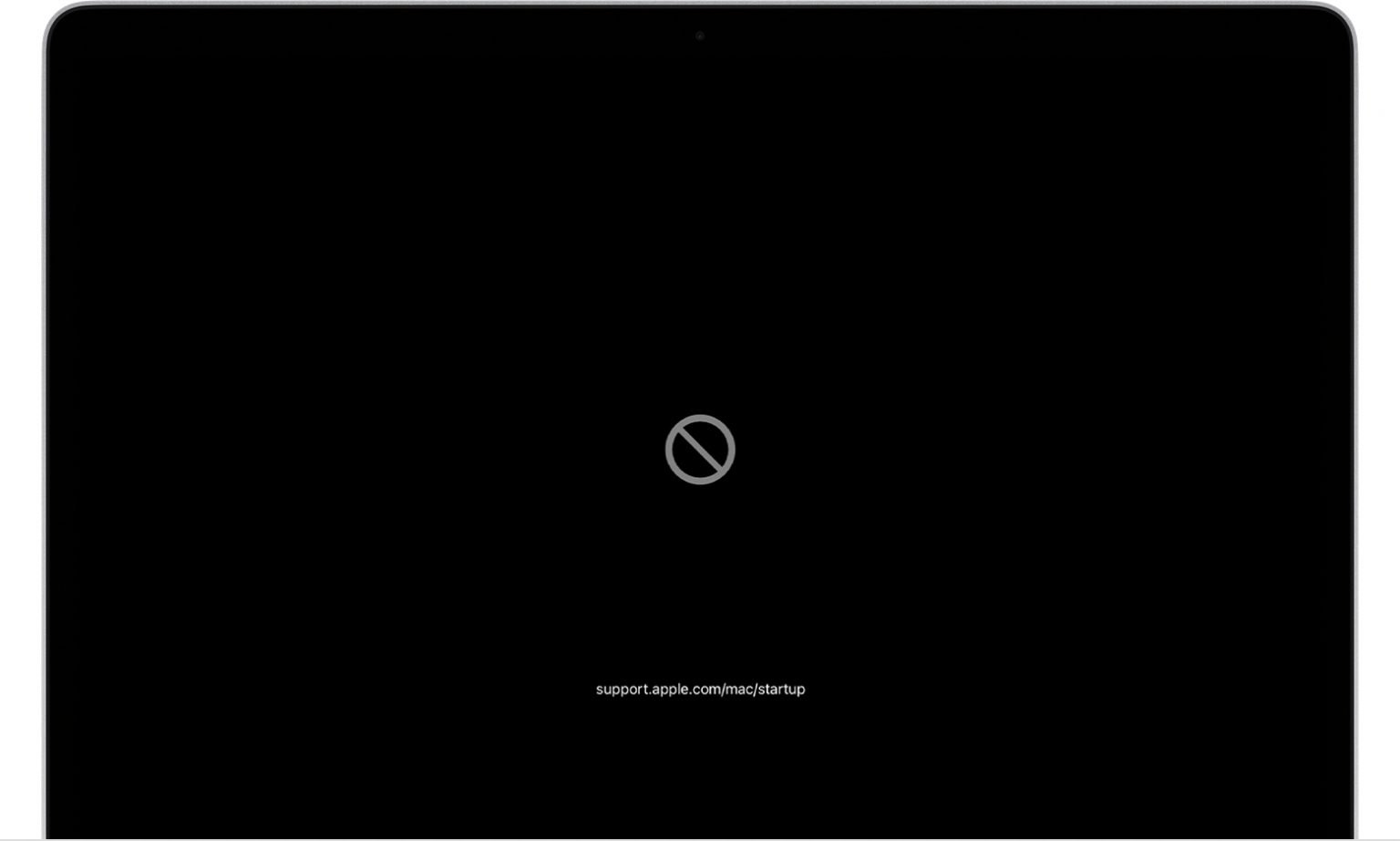 Mac 无法完成启动的原因和解决方法 – 显示一个禁止符号（由直线穿过的圆圈）-Mac大学